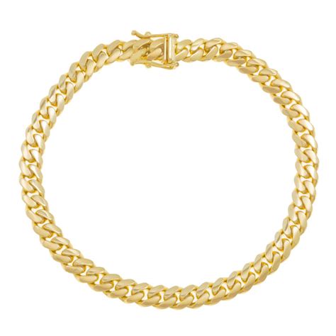 14k Gold 6mm Solid Miami Cuban Link Bracelet Omi Jewelry