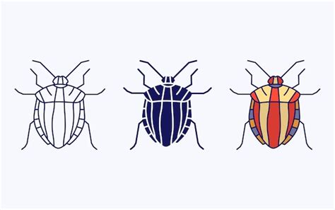 Premium Vector Striped Shield Bug Vector Illustration Icon