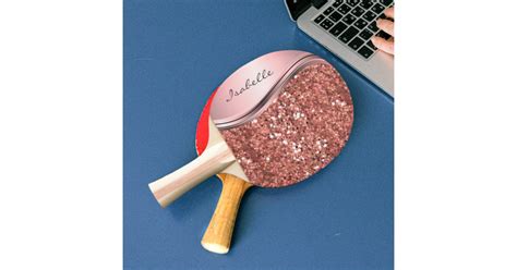 Rose Gold Sparkle Glam Bling Personalized Metal Ping Pong Paddle Zazzle