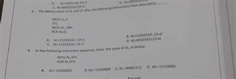 solved a al 1011110 cf 1 c al 00101011 cf 1 5 the binary