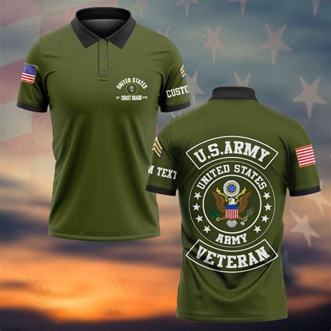 Customized Us Veterans Polo Shirt Proud Us Military 3d Printed Unisex
