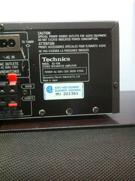 Technics Stereo Integrated Amplifier Model SU V98 Audio Soundbars Speakers Amplifiers On