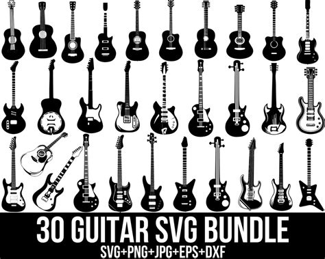 Guitar Svg Bundle Guitar Note Svg Guitar Clipart Music Svg Electric