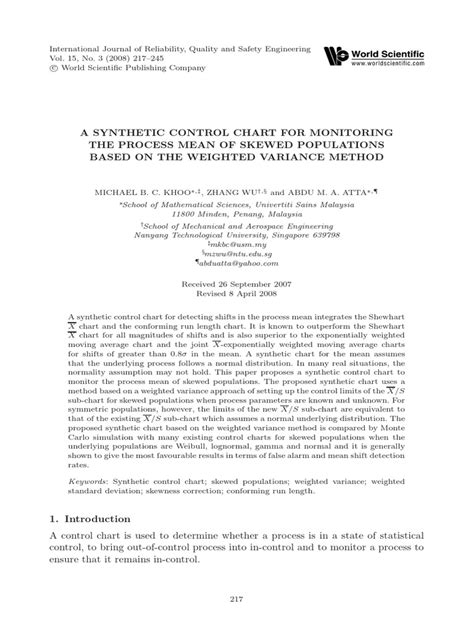 A Synthetic Control Chart For Monitoring The Process Mean Of Skewed Populations Based On The