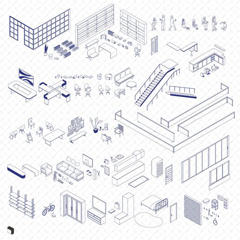 Axonometric Cad Apartment Block First Floor Axonometric Drawing