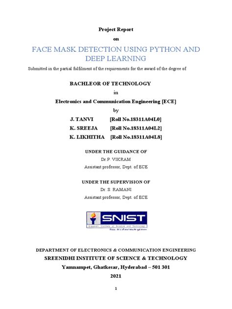 report for face mask detection using python and deep learning pdf machine learning computing