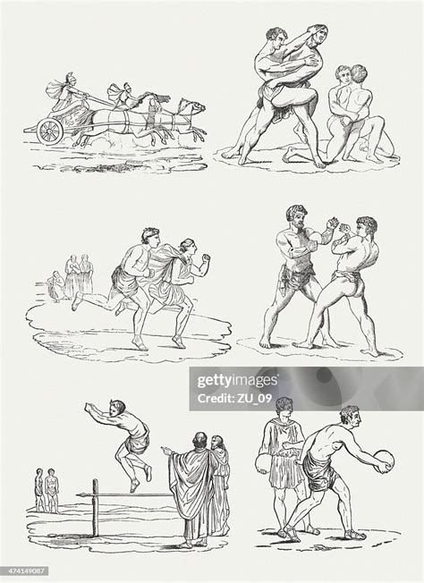 Sports Disziplinen Der Olympischen Spiele Der Antike Stock Illustration Getty Images