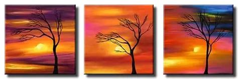 Big Modern Colorful Abstract Tree Painting On Canvas