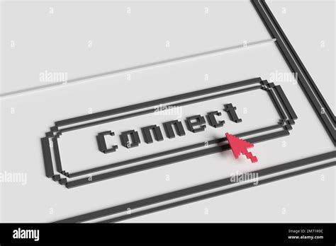 Pixelated Mouse Pointer And Retro Computer Os Dialog Showing A Connect