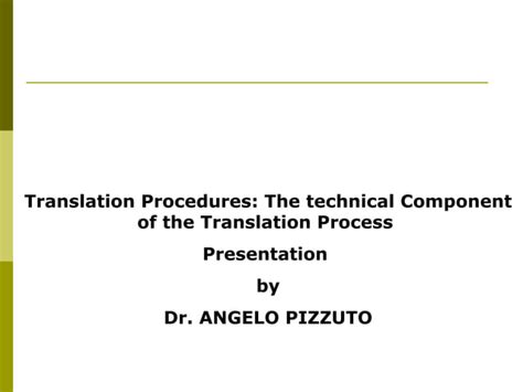 Translation Techniques Presentation Ppt