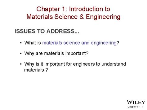 Chapter 1 Introduction To Materials Science Engineering Issues
