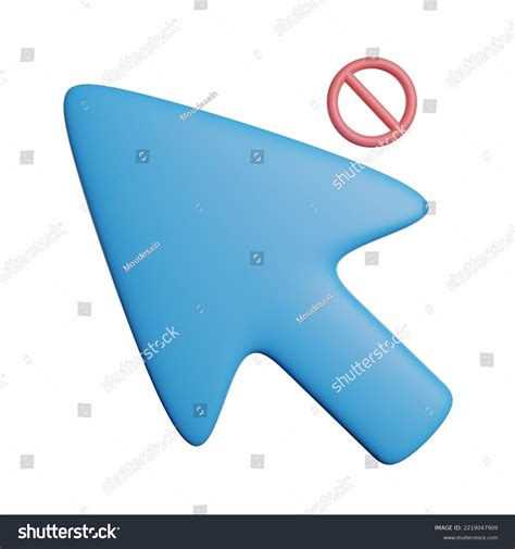 Cursor Disable Sign 3d Rendering Illustration Stock Illustration