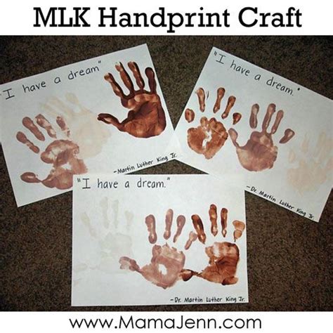 Martin Luther King Handprint Craft Martin Luther King Jr Crafts