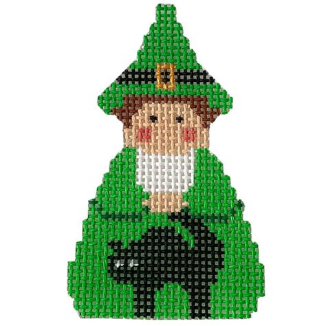 Green Witch With Cat Angel Ornament Needlepoint Com