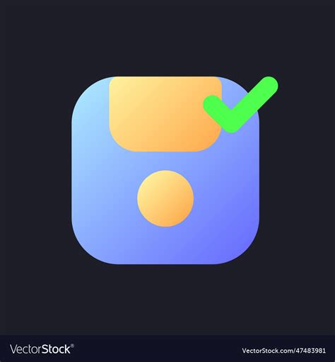 Apply Saving Flat Gradient Fill Ui Icon For Dark Vector Image