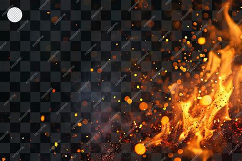 Эффект горящего пламени изолирован на прозрачном фоне Png Psd Премиум