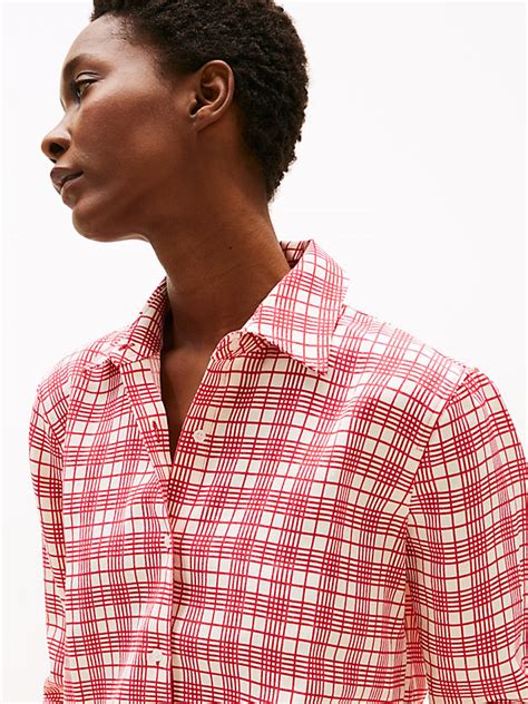 Camicia The Runway Collection Regular Fit In Misto Seta Beige Tommy