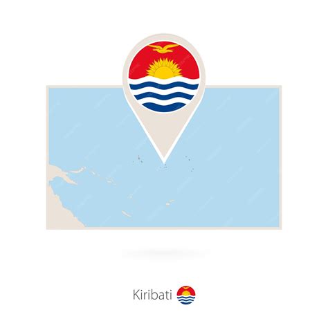 Premium Vector Rectangular Map Of Kiribati With Pin Icon Of Kiribati
