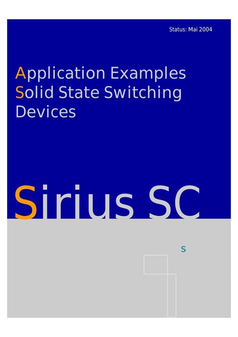 Application Examples Solid State Switching Devices Siemens