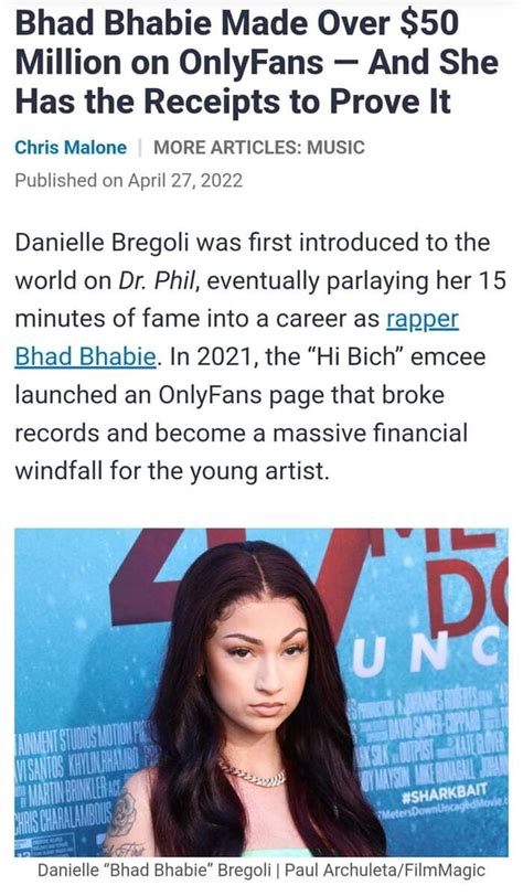 Bhad Bhabie Made Over 50 Million On Onlyfans And She Has The Receipts To Prove It Chris