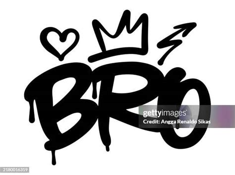 Bro Graffiti Word Black And White Typography High Res Vector Graphic