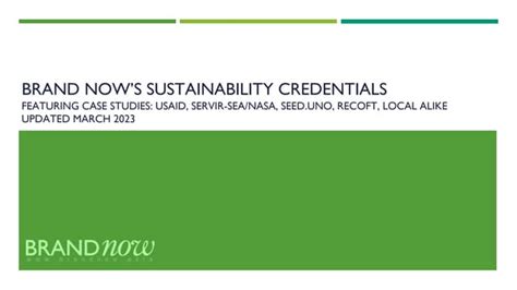 Brand Now Credentials Sustainabilitypptx