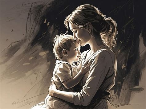 Vector Madre E Hijo Amor Fondo Para La Celebración Del Día De La Madre