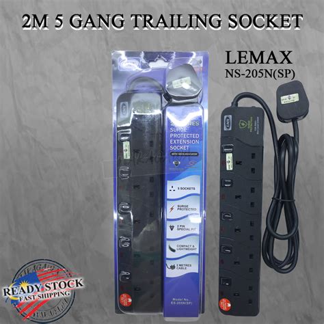 LEMAX GANG TRAILING EXTENSION SOCKET WITH SURGE PROTECTOR ES N SP Shopee Malaysia