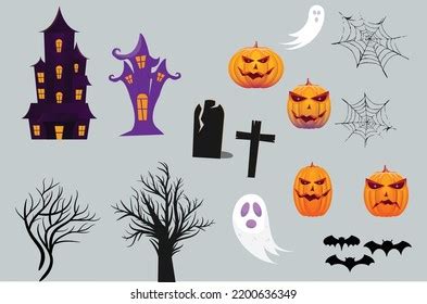 Set Halloween Elements Halloween Clipart Set Stock Vector Royalty Free