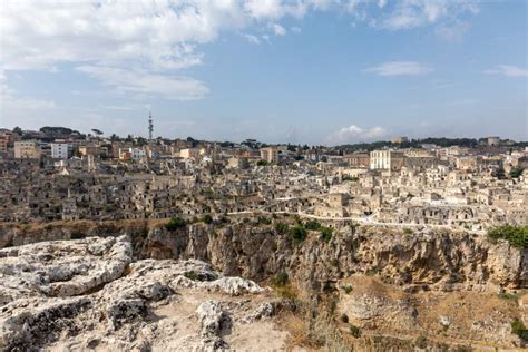 Panoramic View Of Sassi Di Matera Stock Image Image Of Landmark