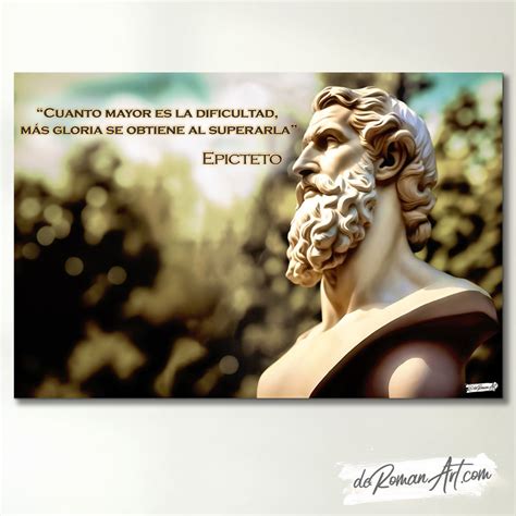 Cuadro de Epicteto con frase en Lienzo o Lámina Cuadros Estoicos