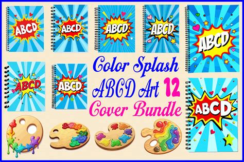Color Splash Abcd Art Cover Bundle Graphic By Tshirtshops · Creative Fabrica