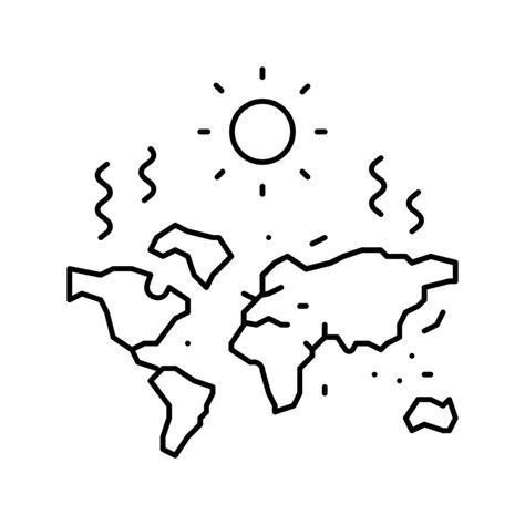 Drought Map Line Icon Vector Illustration 19003482 Vector Art At Vecteezy