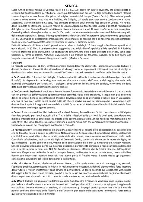 Lucio Anneo Seneca Riassunto Luminis Orae 3 Sintesi Del Corso Di