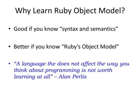 Deciphering The Ruby Object Model Ppt