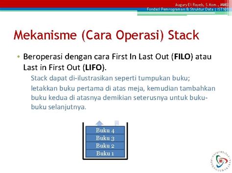 Fondasi Pemrograman Struktur Data 11 Konsep Stack Stack
