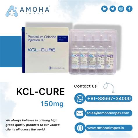 Kcl Cure 150mg Injection At ₹ 70piece Potassium Chloride Injection