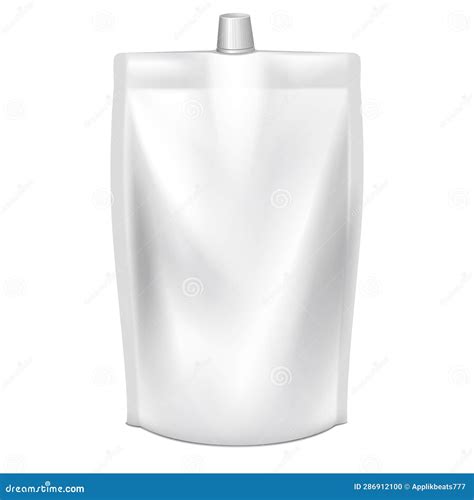 Doypack Vector Blank Doy Pack With Spout Lid Stock Vector