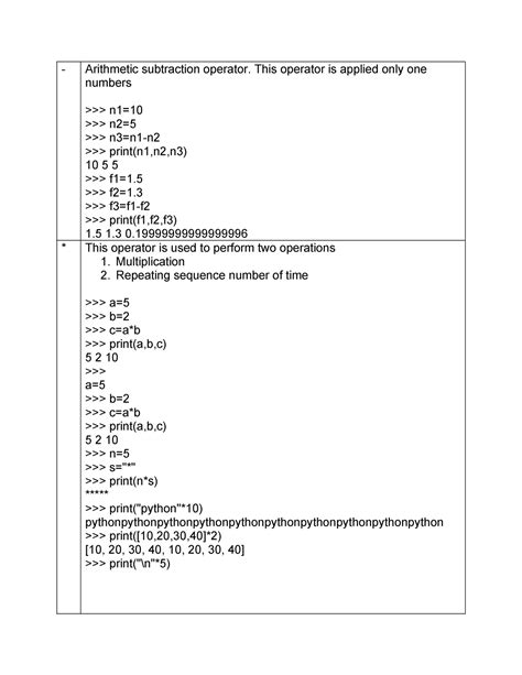 Pythone Basic For IT Students Arithmetic Subtraction Operator This Operator Is Applied Only