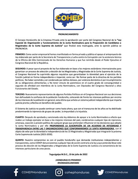 COHEP On Twitter PRONUNCIAMIENTO Https T Co V ZmV XgHZ Twitter