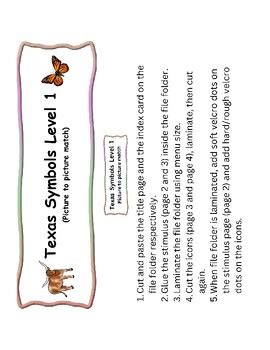 Texas Symbols File Folder Level 1 By Monica Moreno TPT