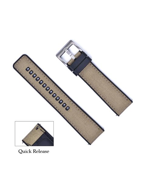 Curea Ceas Textil Sailcloth Cu Interior Silicon Kaki 10fix