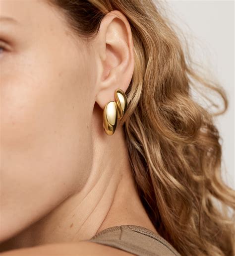 Nura Reef Medium Hoop Earrings In 18k Gold Vermeil On Sterling Silver