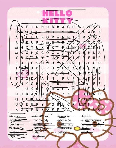 Hello Kitty Word Search Puzzle