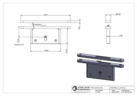 Jewelry Box Lock Brass Neat Elite 22 Premium Box Hinges Side