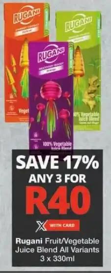 Rugani Pure Juice All Variants 4 X 750ml Offer At Checkers