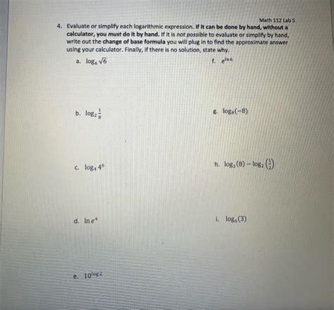 Solved Math Lab Evaluate Or Simplify Each Chegg