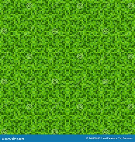 Pixel Art Grass Background Seamless Texture Backdrop Green Square