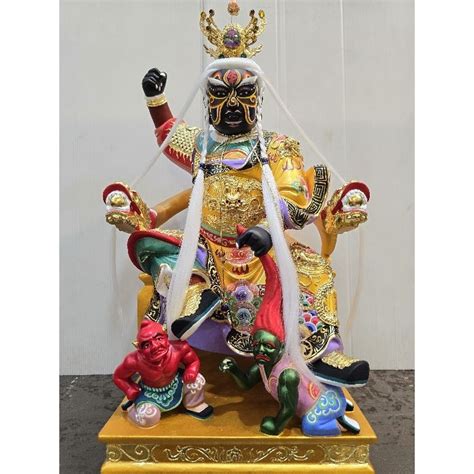 修緣佛像文物館1尺3花臉流氓太子 神像 神明 神尊 佛像 佛桌 佛櫥 神桌 江西小葉樟雕刻 蝦皮購物