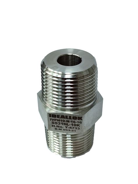 Ss316 Hex Nipple Npt Thread 10000psi And 6000psi Ideal Valves